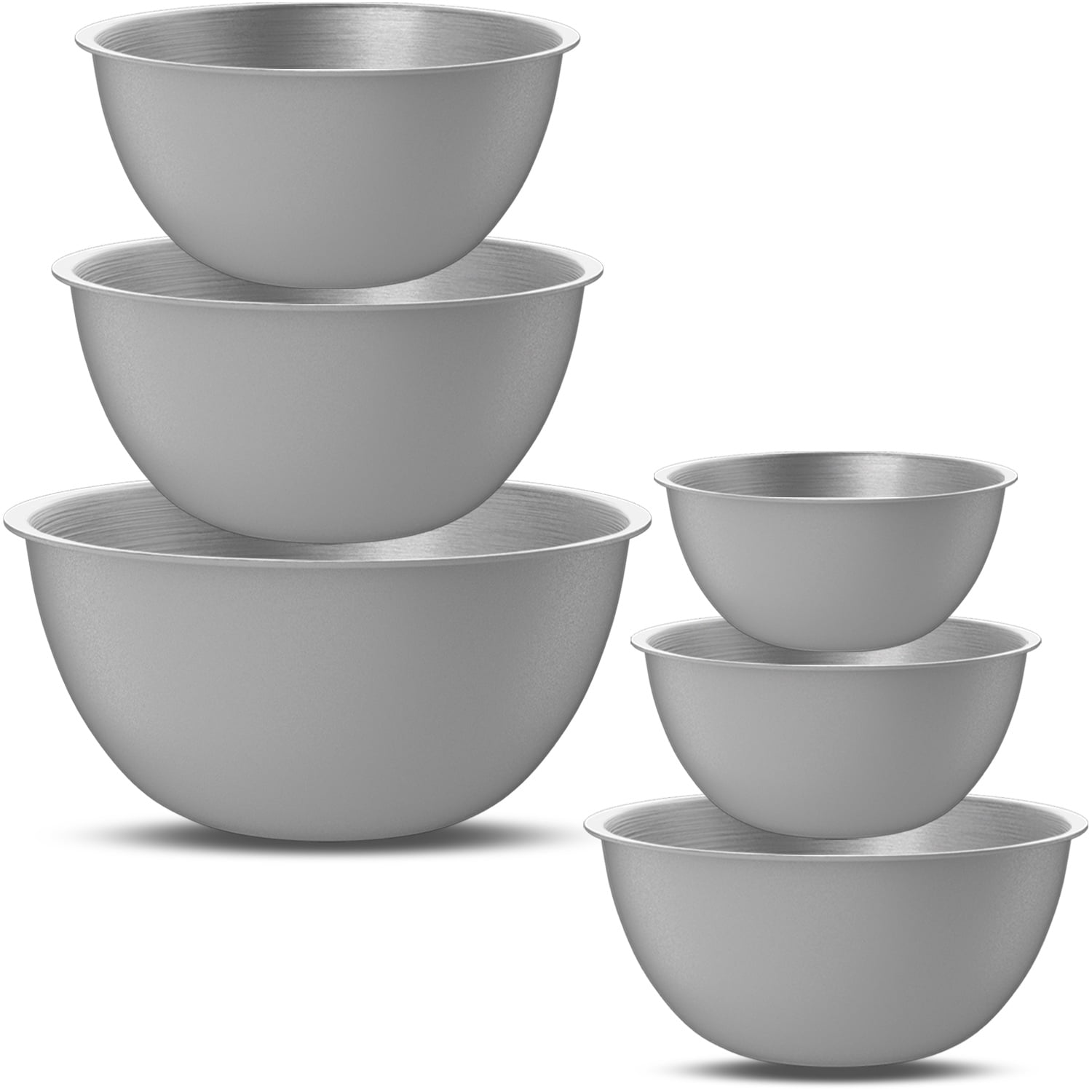 TINANA Stainless Steel Mixing Bowls Set, 6 Sizes (0.75 - 8 QT), Perfect ...