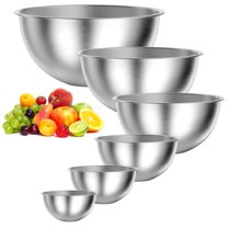 Coliware Stainless Steel Prep Bowls, 5 Pack Nesting, 0.7-4.5 QT ...