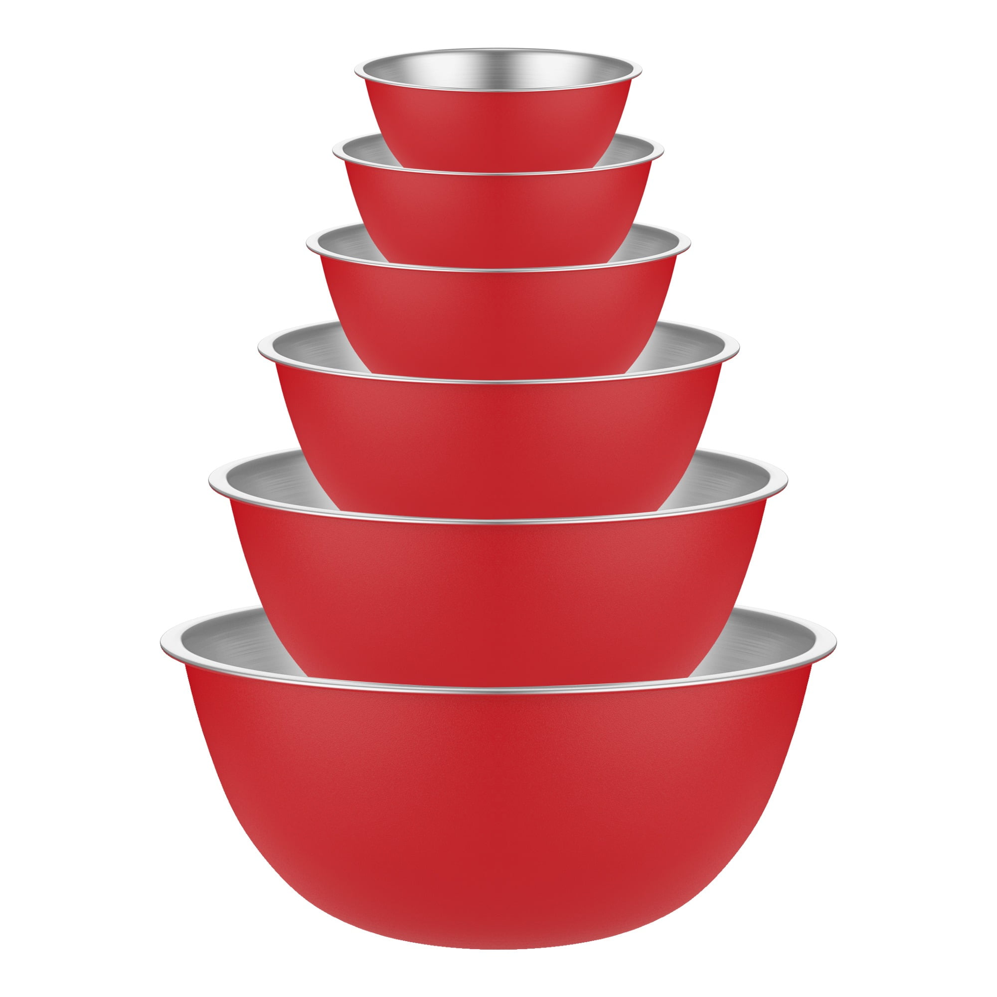 TINANA Extra Large Mixing Bowls Set, 6 Stainless Steel Nesting Bowls ...