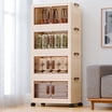 2Pcs Foldable Storage Bins w/ Double Doors Top Lid Rolling Wheels ...