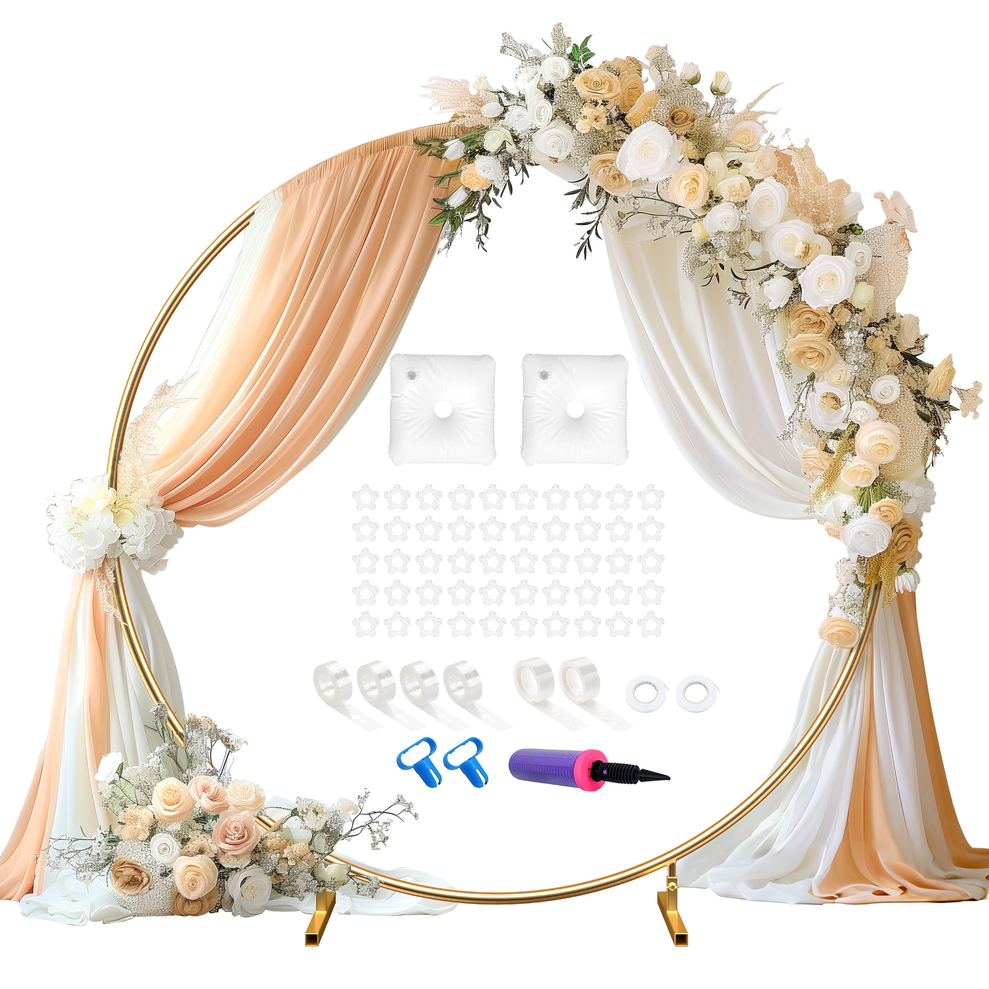 TINANA Round Balloon Arch Kit with Accessories, 7.2 Feet Balloon Hoop ...