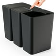 TINANA Small Trash Can with Lid, 3 Pack 10L Plastic Trash Bin, 2.6 ...