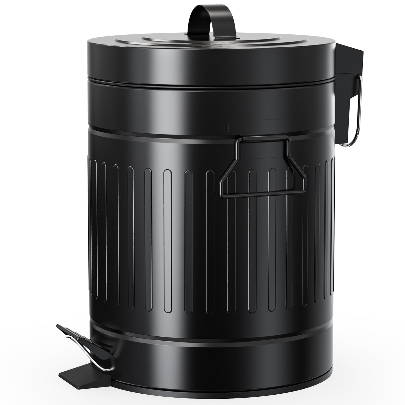 TINANA Small Trash Can with Lid 5L/1.3 Gal, Stainless Steel Step Pedal ...