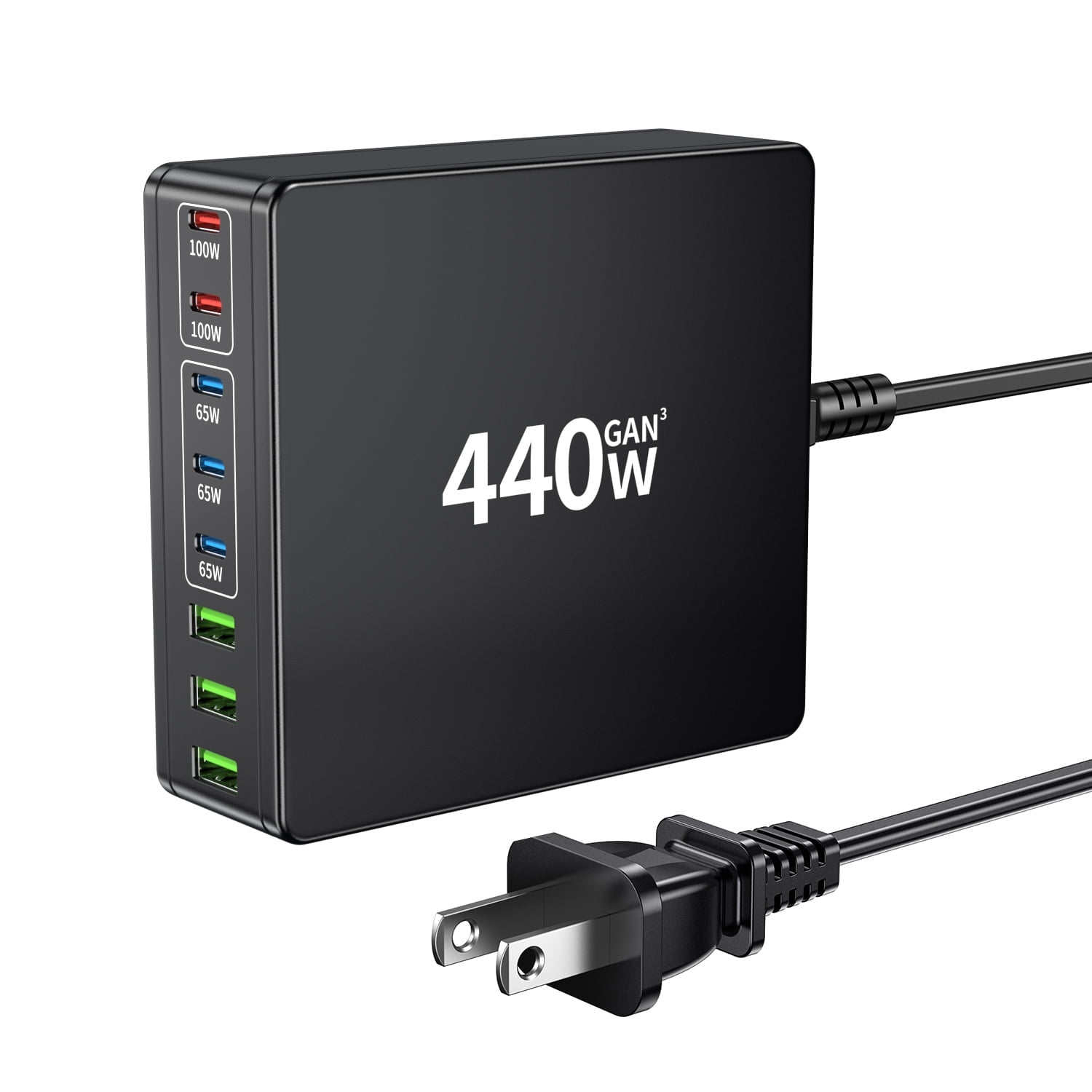 TINANA USB C Fast Charger 440W GaN Compact 8 Port PD Charging Station Block Laptop Power Adapter ...