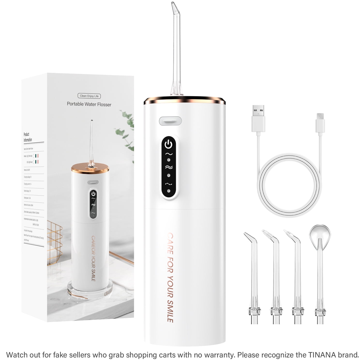 TINANA Water Dental Flosser: Portable Cordless Electric Water Flosser ...