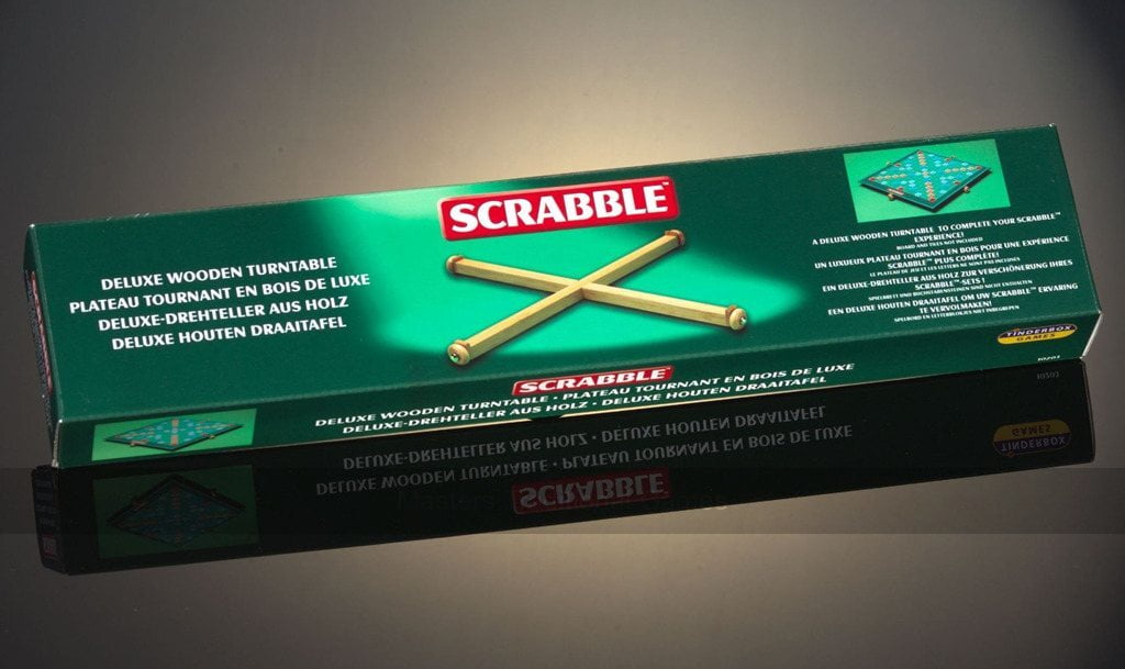 TINDERBOX GAMES Scrabble Turntable Board Games, Wood One Colour ...