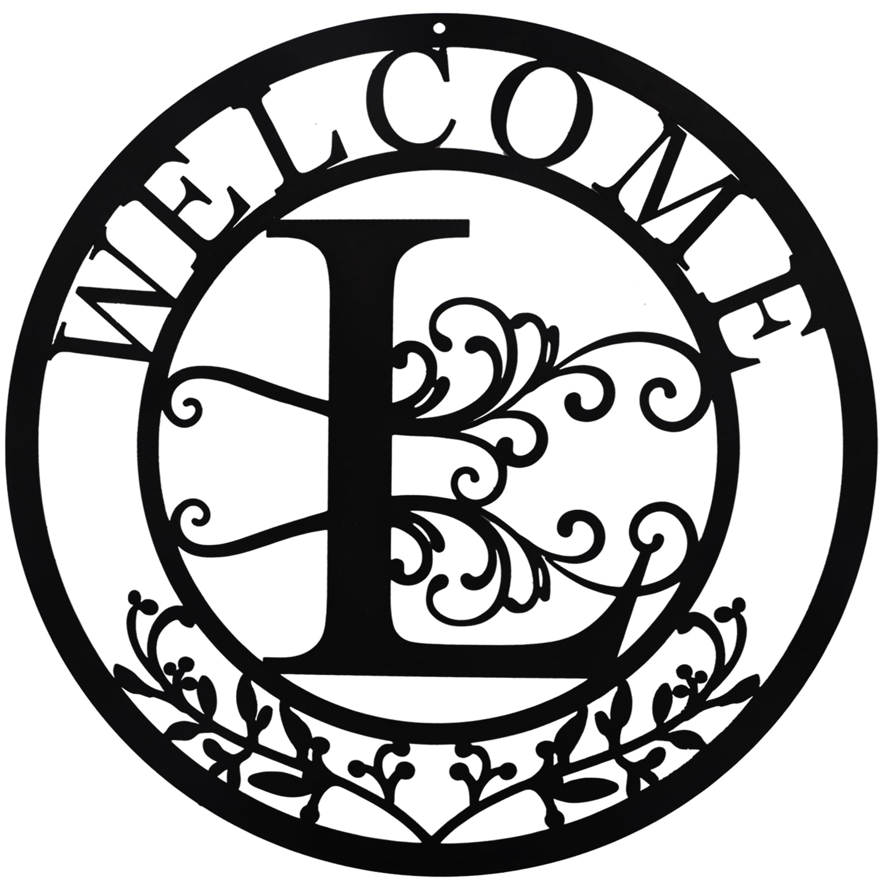 TINGDONG Metal Monogrammed Initial Welcome Sign, Metal Letter Wall Art ...