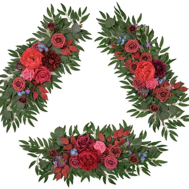 TINGE TIME 5FT Artificial Eucalyptus Garland, Set of 3 Flower Garland ...