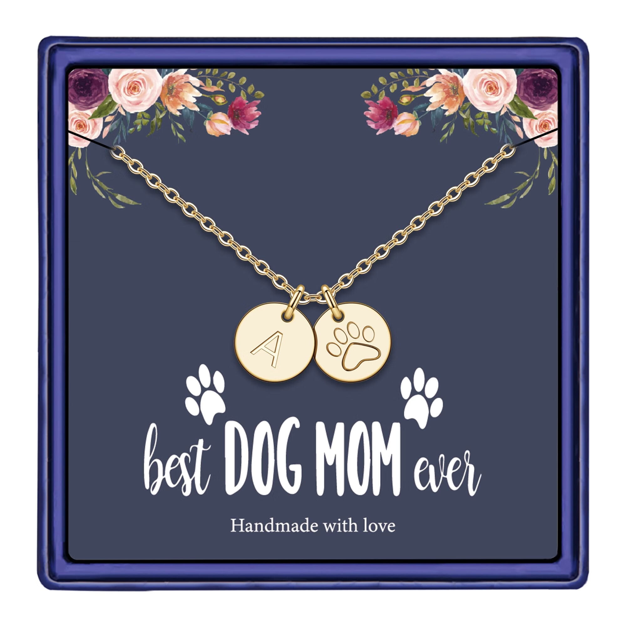TINGN Dog Mom Gifts for Women Necklace 14k Gold Filled Letter Initial ...