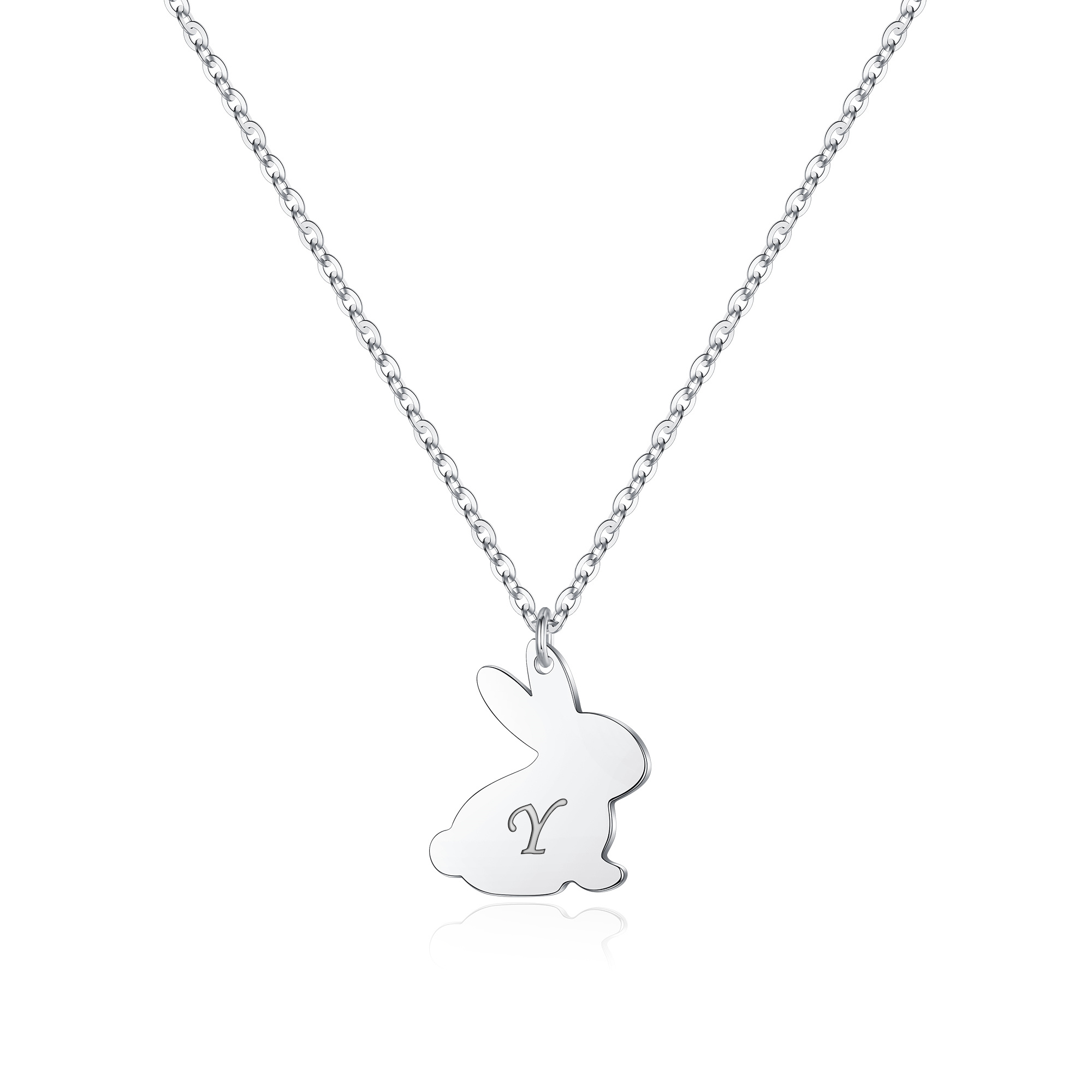 TINGN Easter Bunny Gifts for 14K Rose Gold Plated Dainty Heart Initial ...