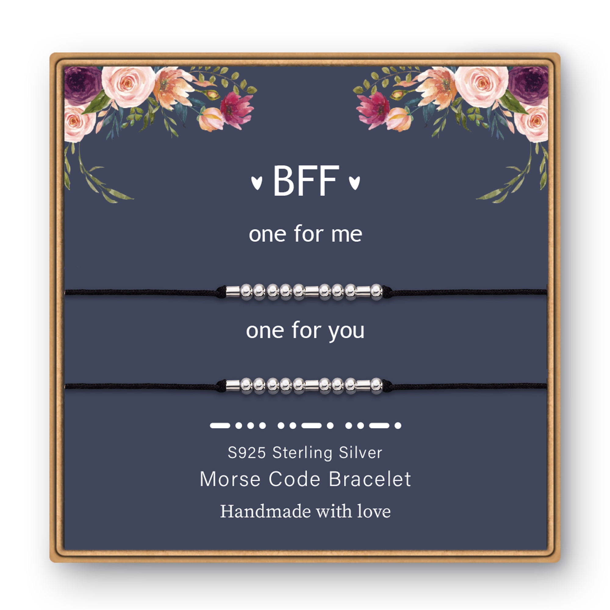 TINGN Friendship Gifts Morse Code Bracelet 925 Sterling Silver Gifts ...