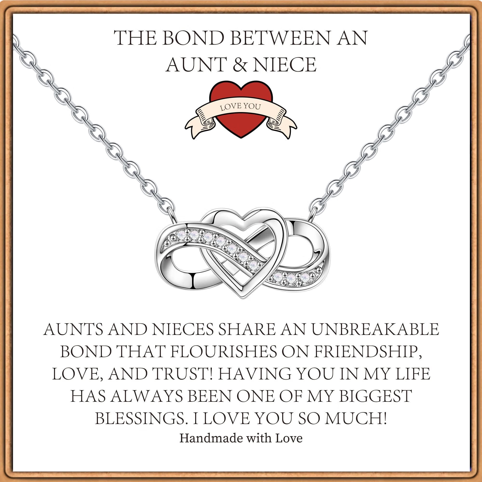 TINGN Gifts Necklace for Aunt and Niece Infinity Heart Necklace for ...