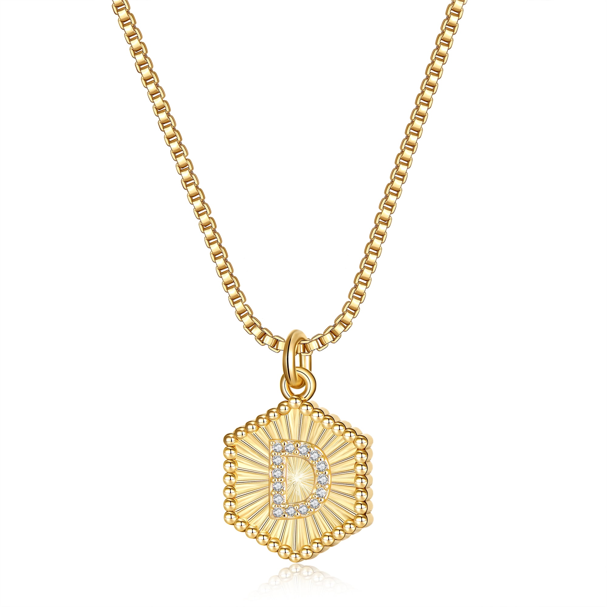 TINGN Gold Initial Pendant Necklaces for Women 14K Gold Plated Dainty ...