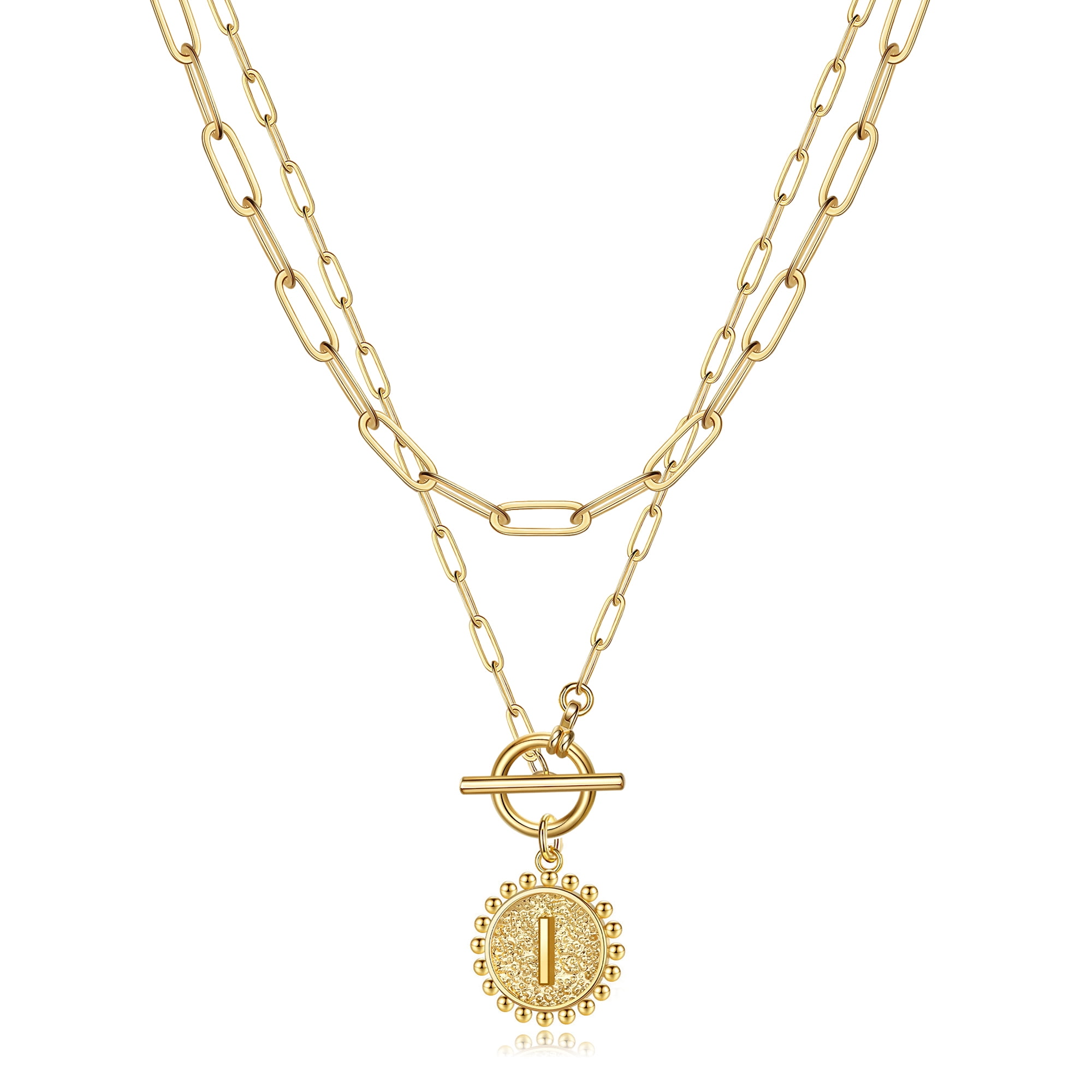 TINGN Gold Layered Initial Necklaces for Women 14K Gold Plated Layering ...