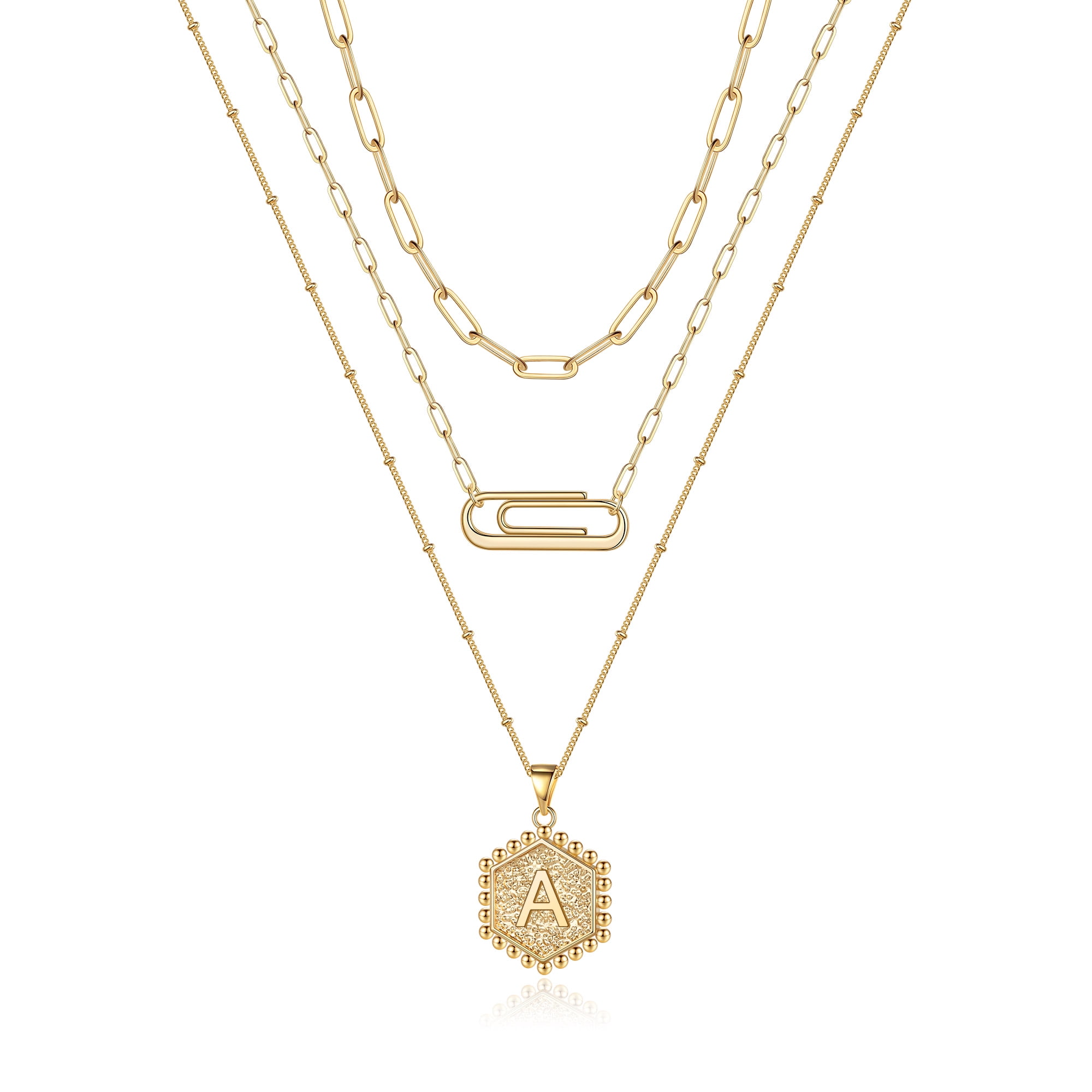 TINGN Gold Layered Necklaces for Women, 14K Gold Plated Dainty Hexagon ...