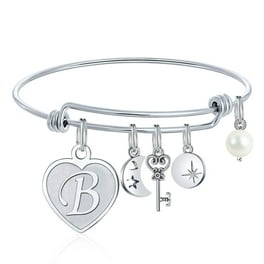 JewelersClub Sterling Silver Minimalist Initial S Charm Bracelet Walmart
