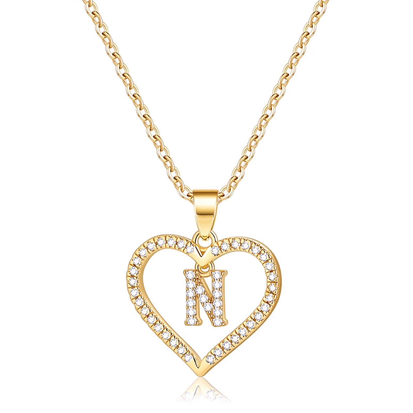 TINGN Initials Letter Necklace for Women Girls 14k Gold Filled Initial ...