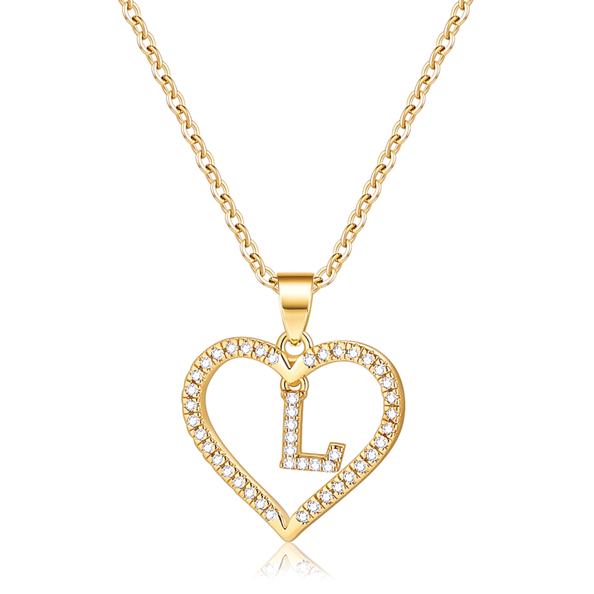 TINGN Initials Letter Necklace for Women initial Charm Necklaces CZ ...