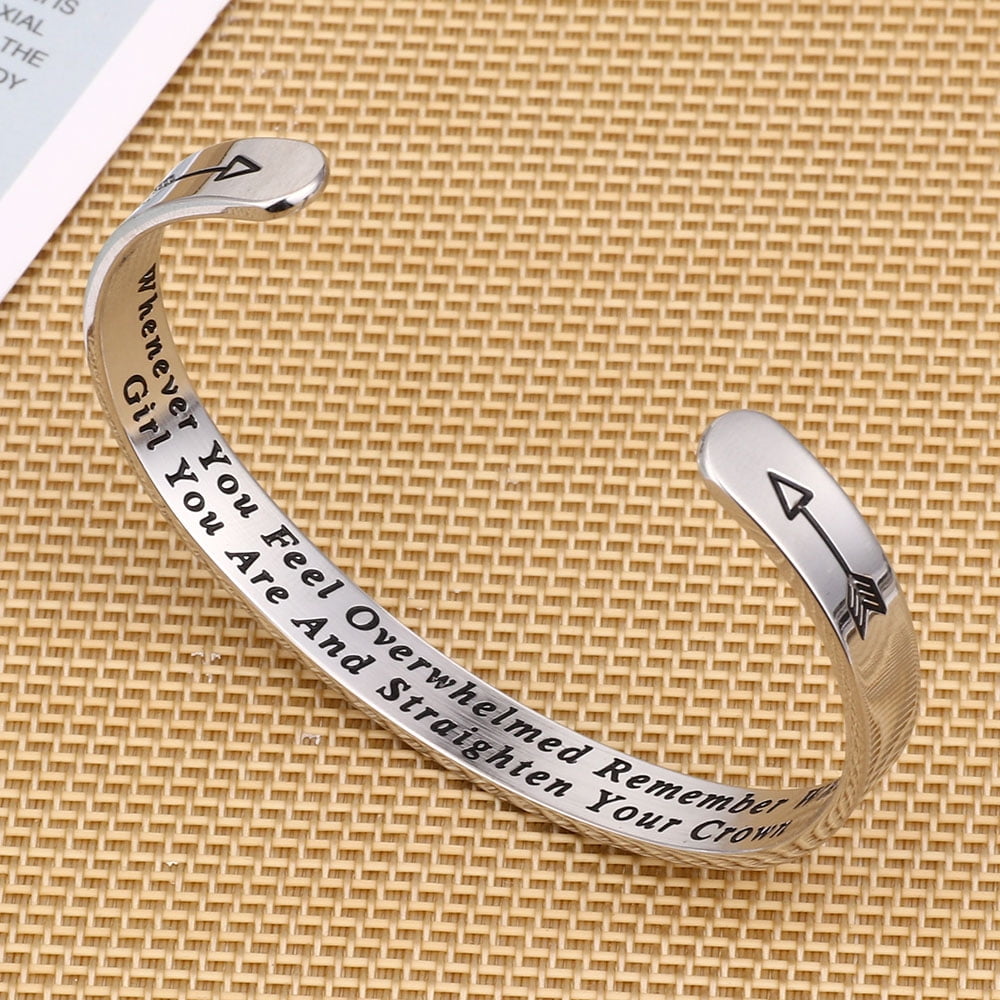 TINGN Inspirational Bracelets for Women Mom Stainless Steel Engraved ...