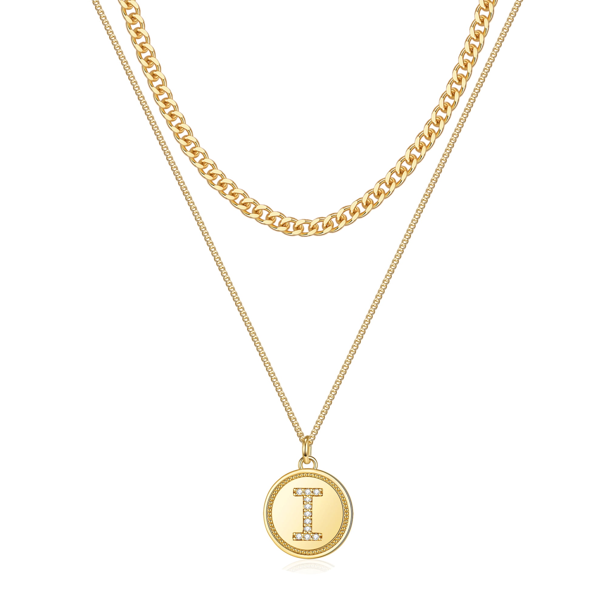 TINGN Layered Gold Initial Necklaces for Women 14K Gold Plated Initial ...