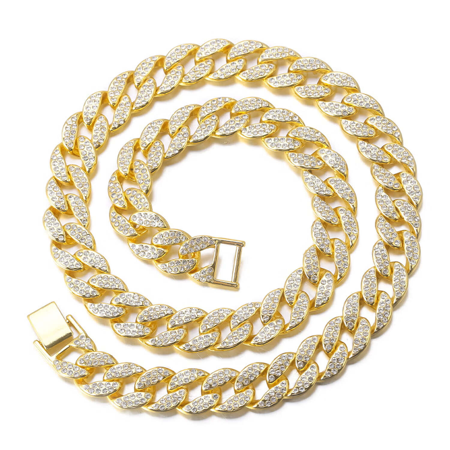 HH Bling Empire Iced Out Diamond Cuban Link Chain Necklaces for Men ...