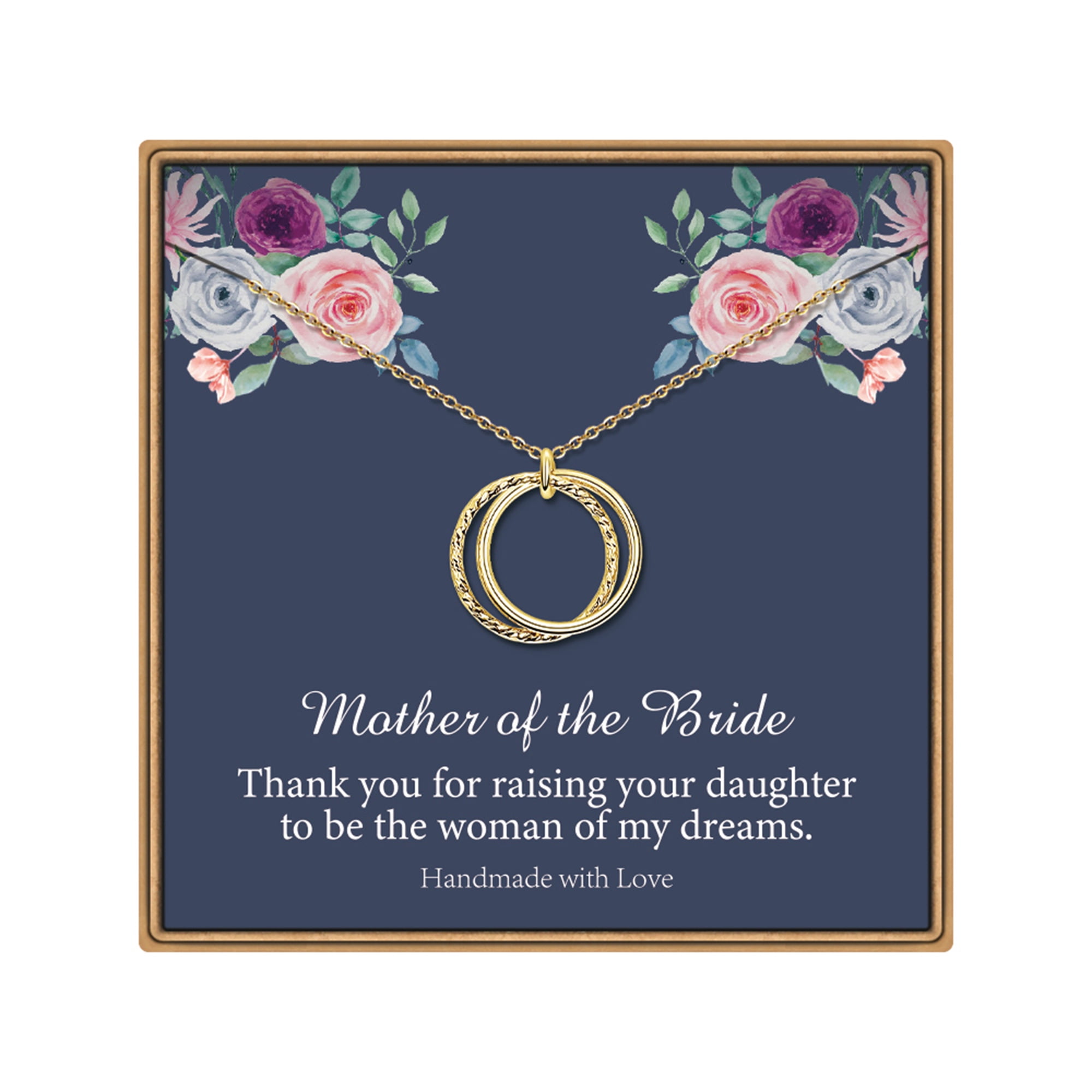 TINGN Mother of The Bride Gifts Linked Circle Necklace Mother of Bride ...