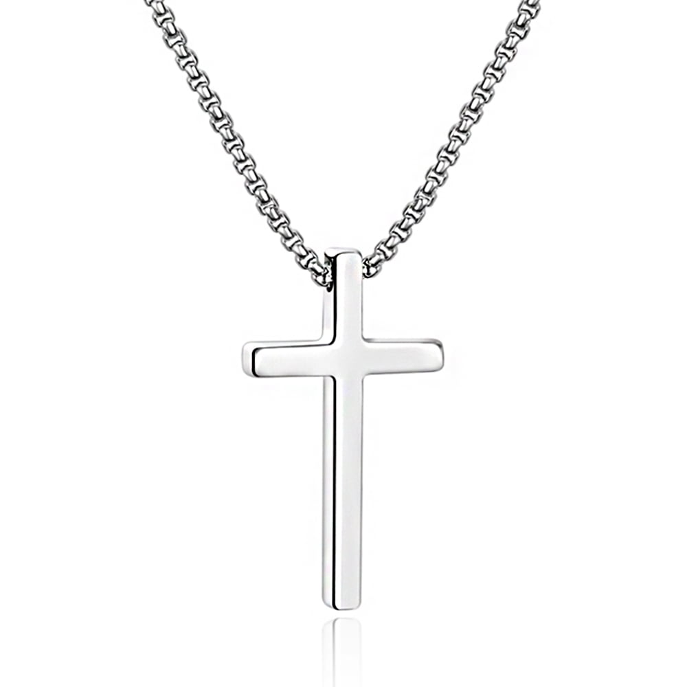 TINGN Stainless Steel Cross Pendant Necklaces for Men Pendant Chain 30 ...