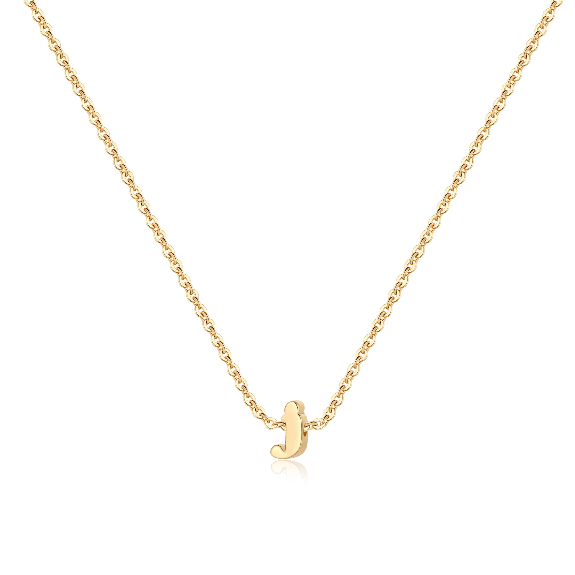 Tingn Tiny Initial Necklace for Women, 14K Gold Plated, Dainty and ...