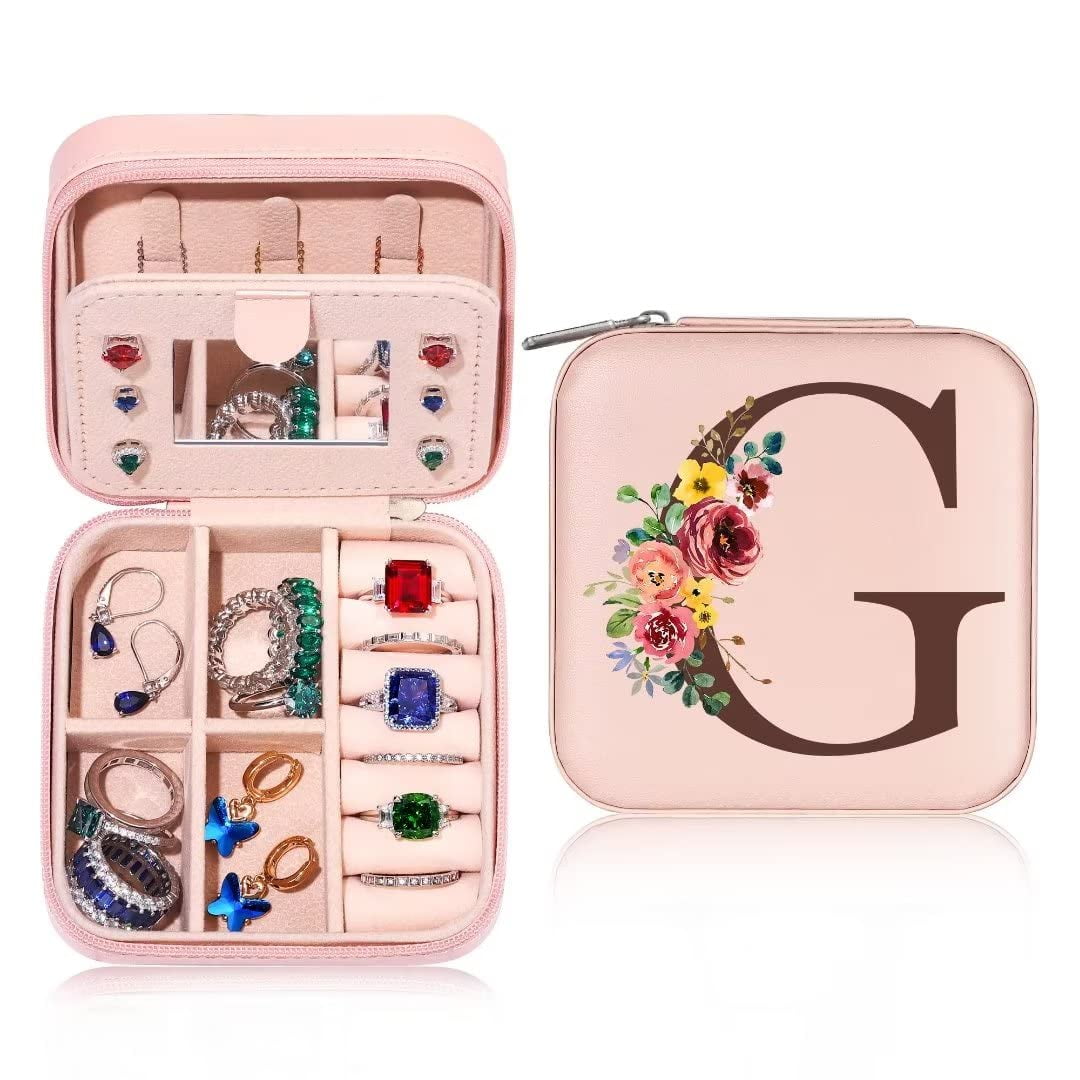 TINGN Travel Jewelry Case Jewelry Box - Small Initial Jewelry Boxes ...