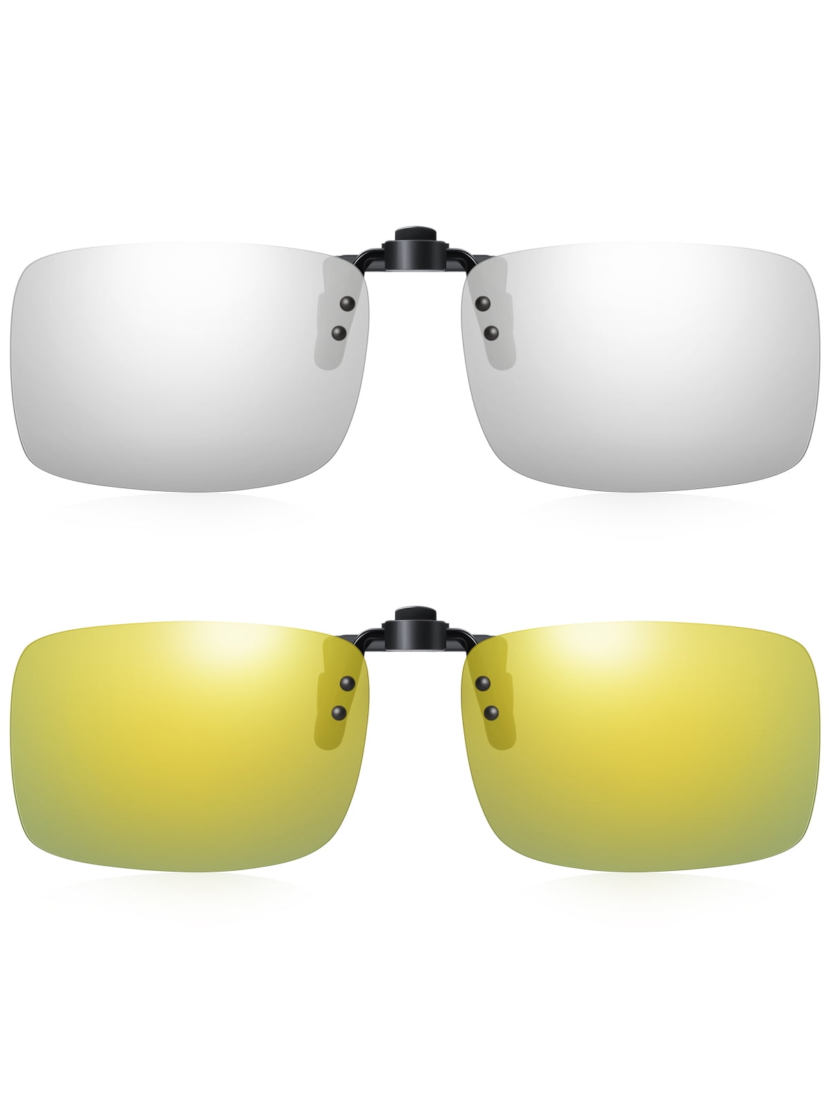 TINHAO 2 Pairs Clip On Sunglasses Polarized Flip Up Sunglasses Over ...