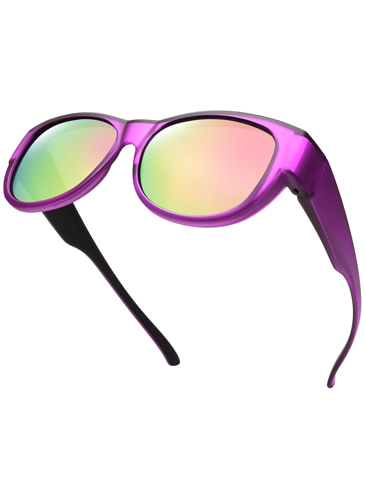 TINHAO Fit Over Glasses Sunglasses, Polarized Cat Eye UV400 Protection ...