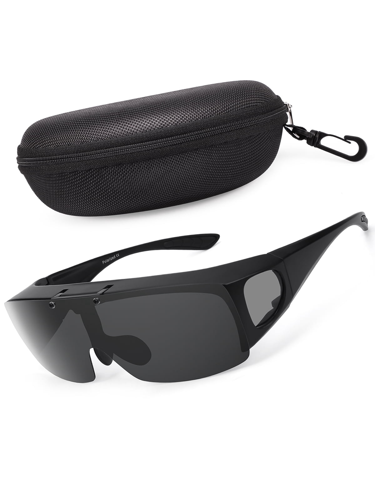 TINHAO Mens Polarized Fit Over Sunglasses, Flip Up UV400 Lens, Driving ...