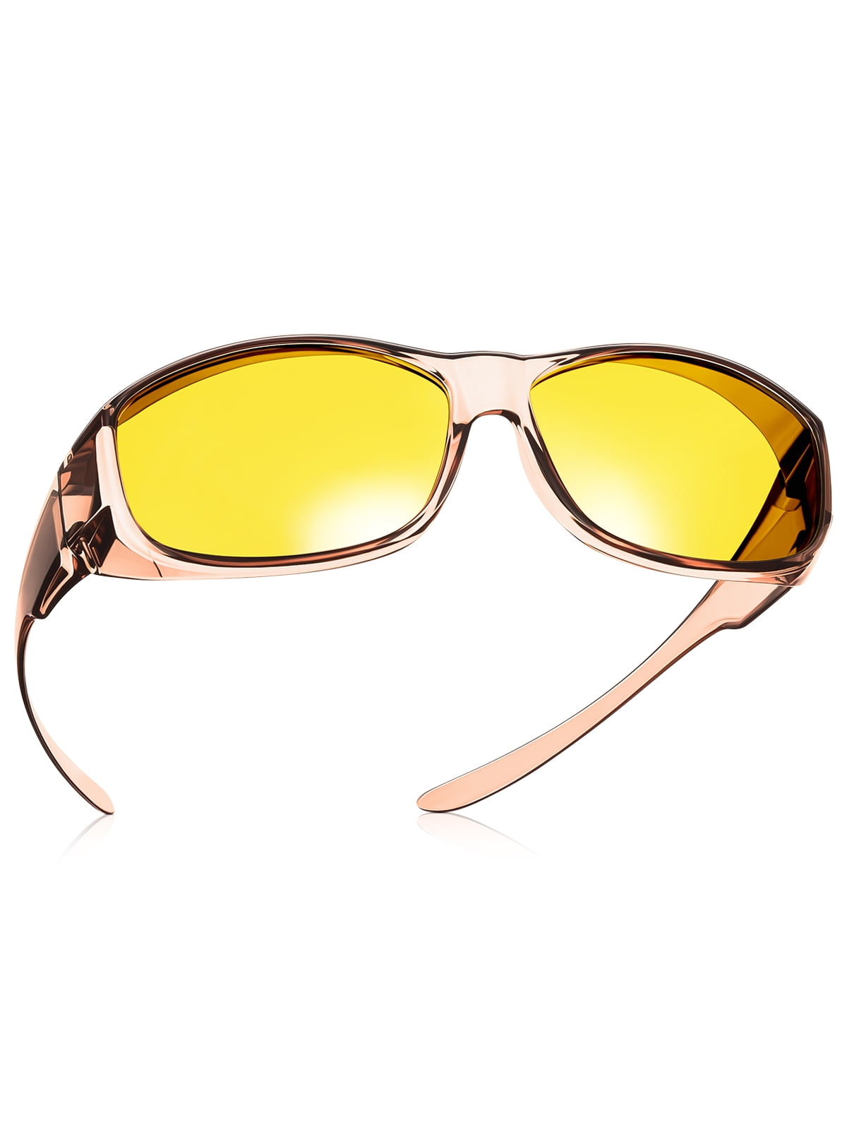 TINHAO Night Driving Wrap Around Glasses Fit Over Glasses for Men Women ...