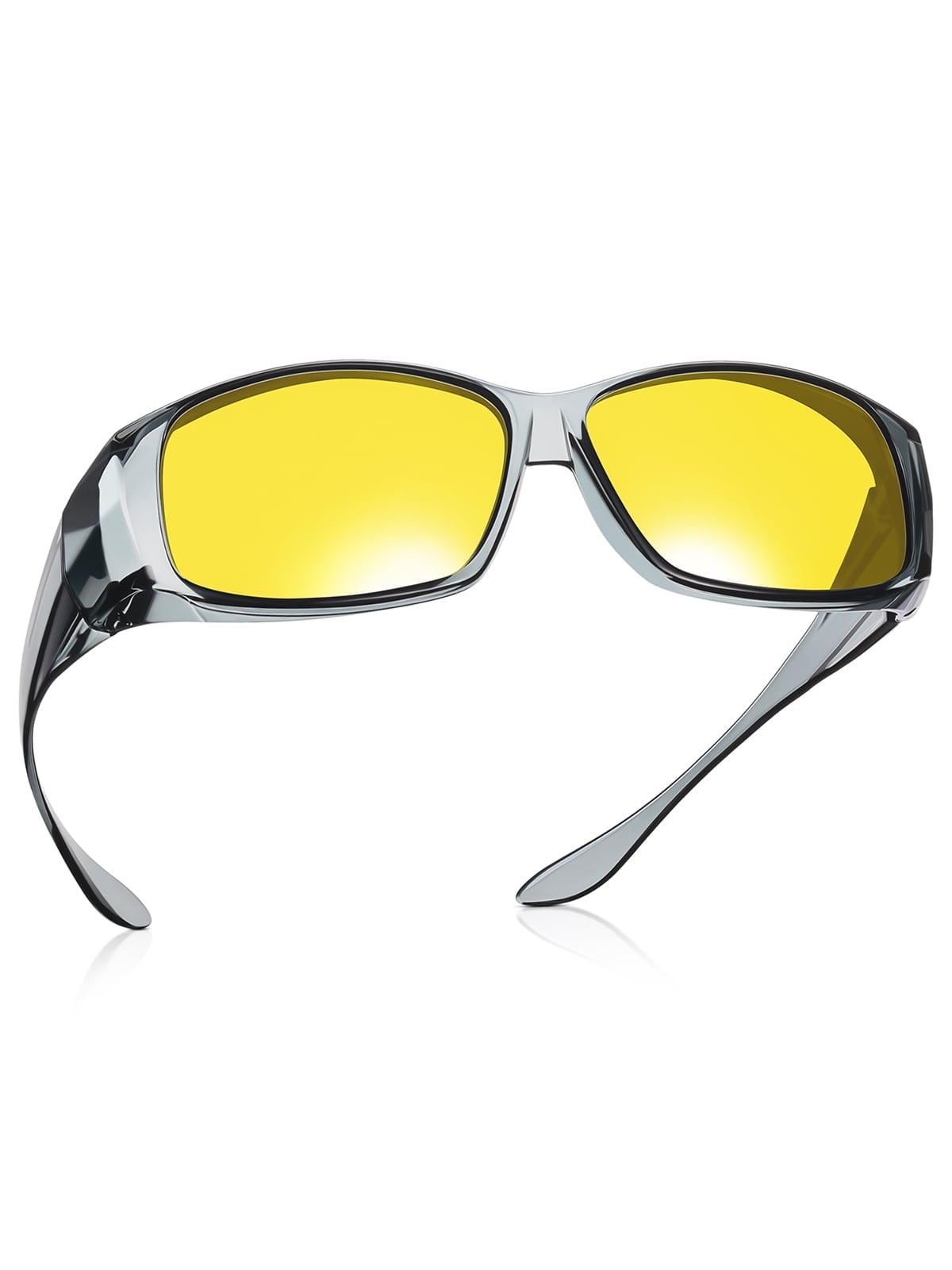TINHAO Night Driving Wrap Around Glasses Fit Over Glasses for Men Women ...