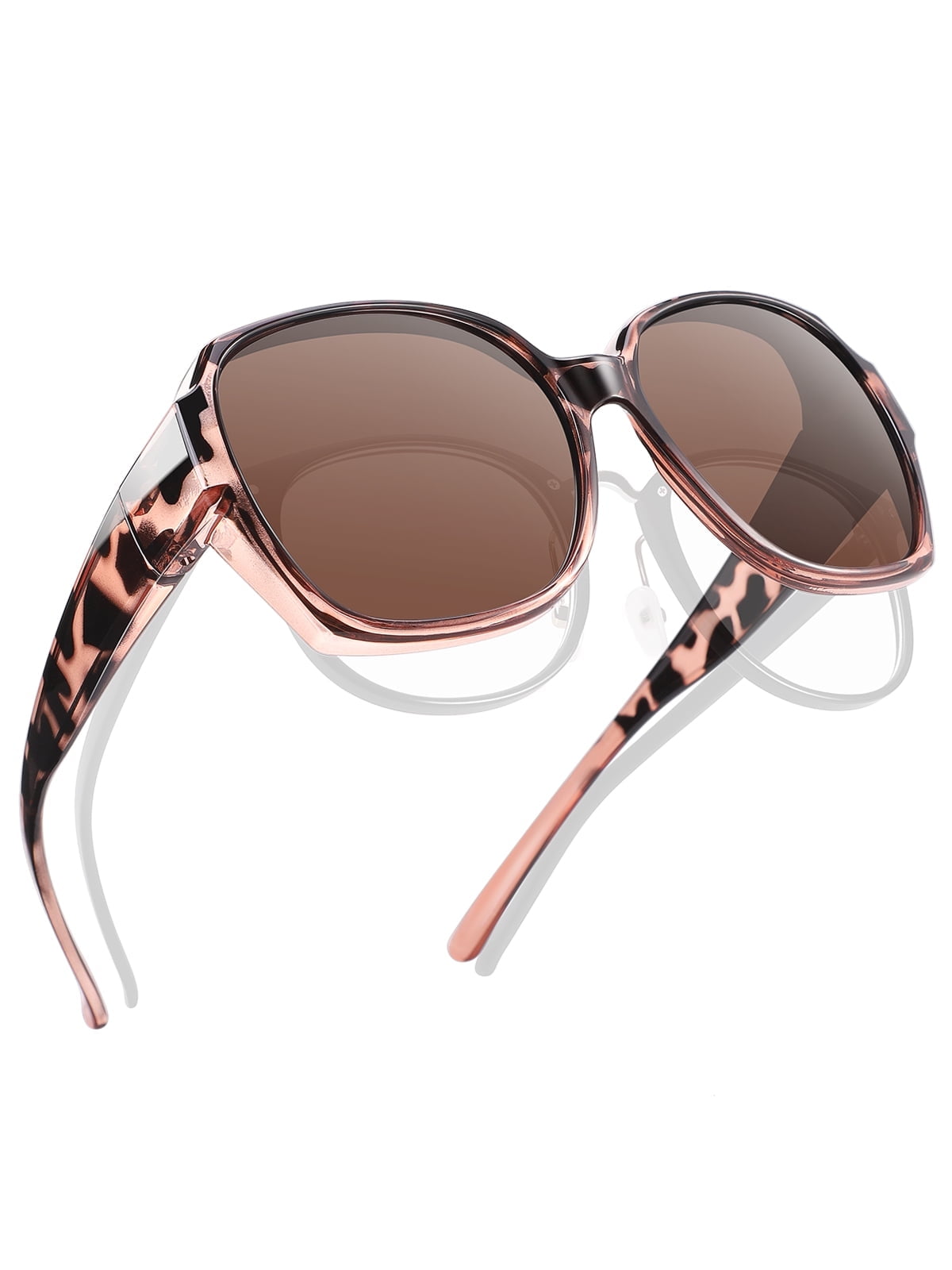 TINHAO Polarized Sunglasses Fit Over Glasses for Women Oversized Square ...