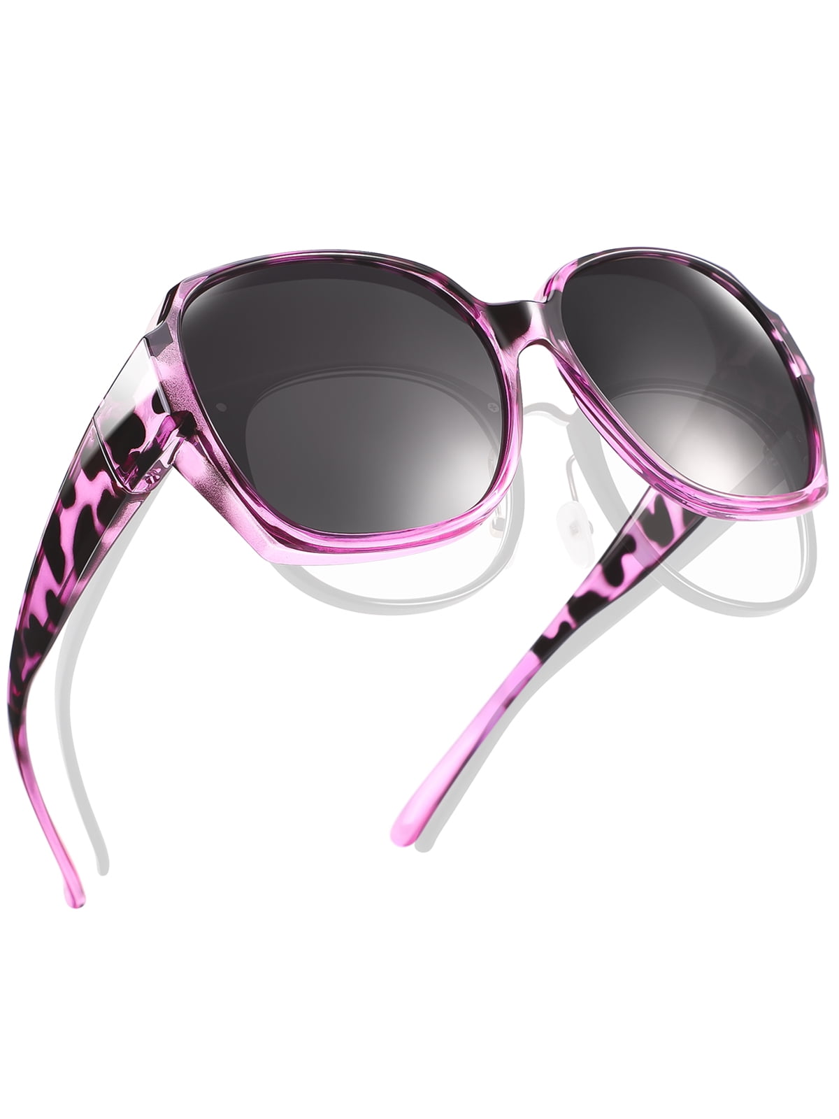 TINHAO Polarized Sunglasses Fit Over Glasses for Women Oversized Square ...