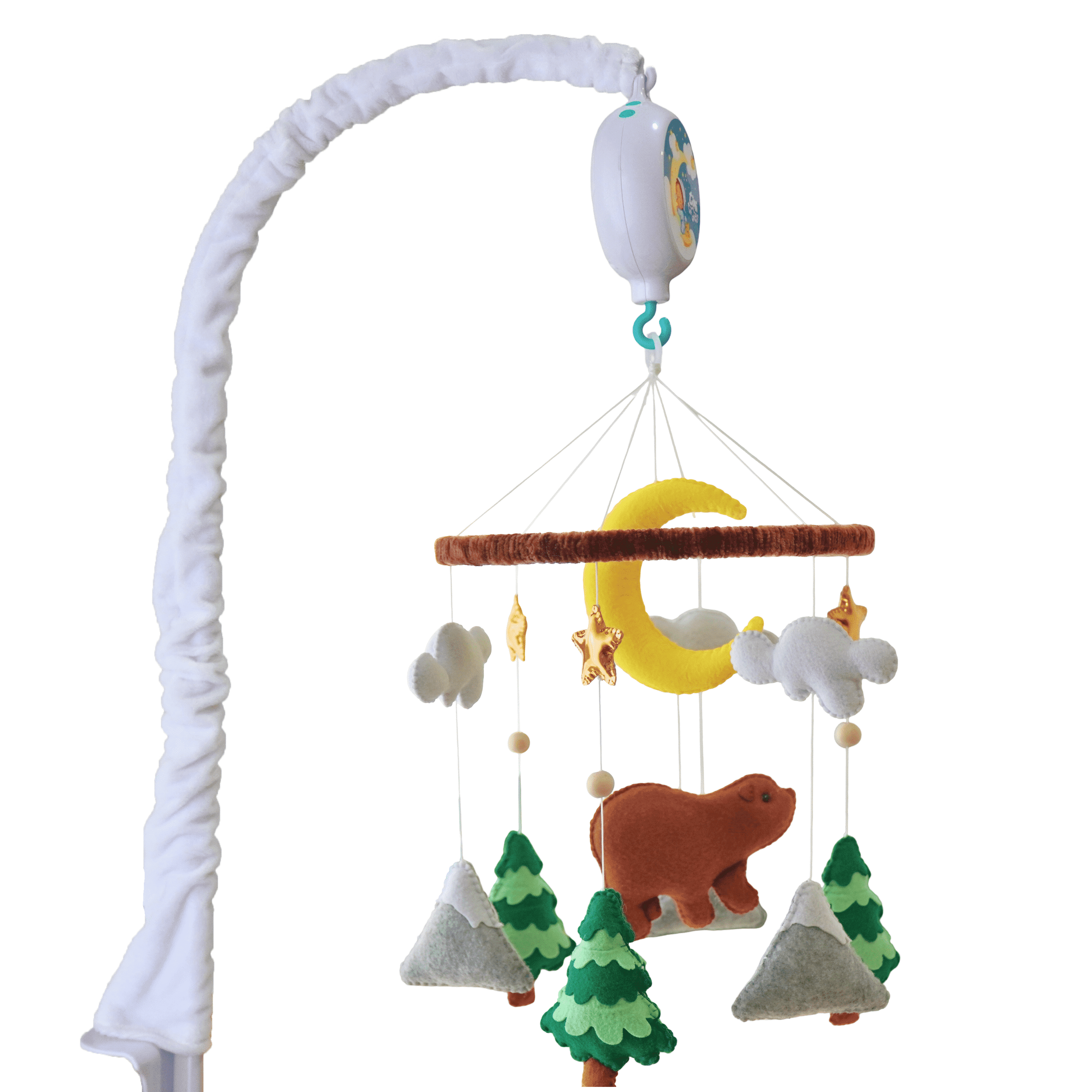 TINITIGIES Woodland Bear Baby Crib Mobile with Music Box – Handmade ...