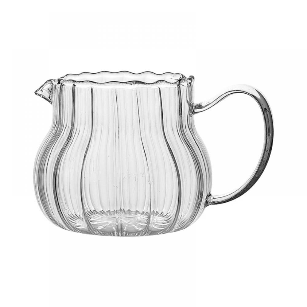 TINKER Glass Handle Cup Stripe Milk Jug Heat-Resistantn Glass Cup With ...