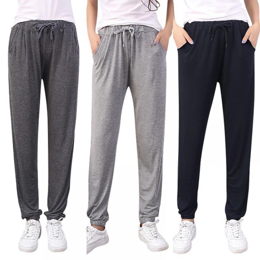 TINKER Women's Yoga Pants, Comfy Drawstring Trousers, Loose Straight ...
