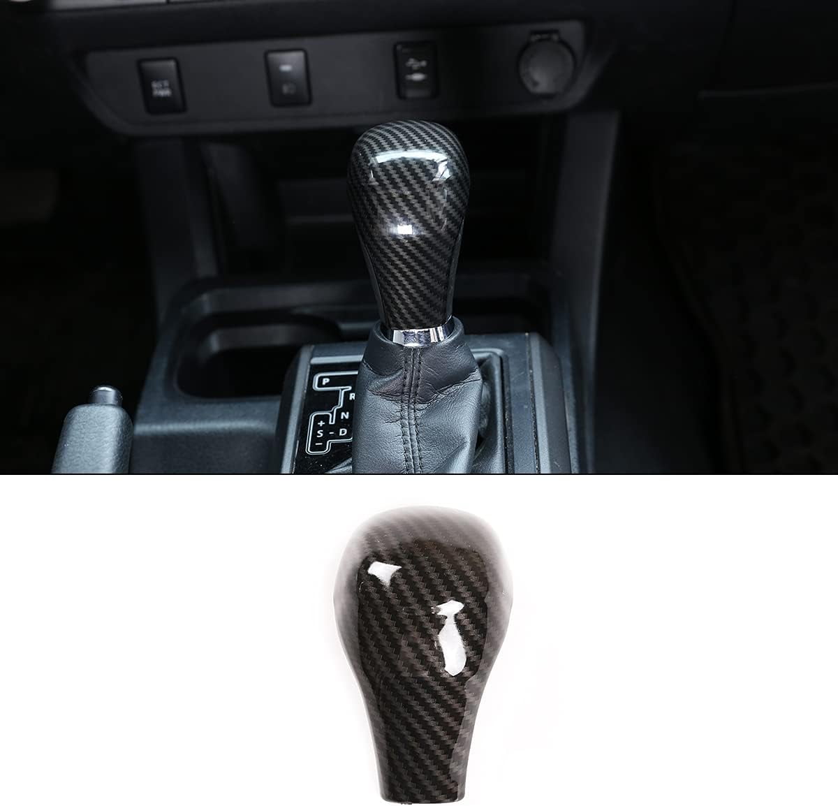 TINKI ABS Car Gear Shift Knob Head Cover Trim Stickers for Toyota Hilux ...