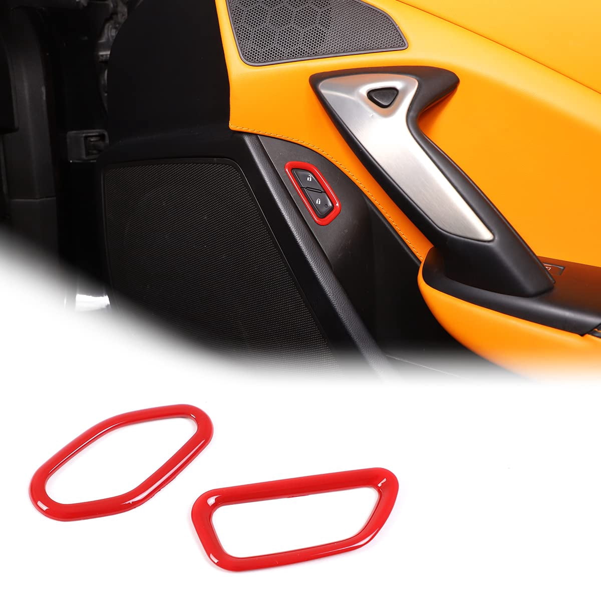 TINKI ABS Carbon Fiber Car Door Lock Switch Button Cover Trims ...