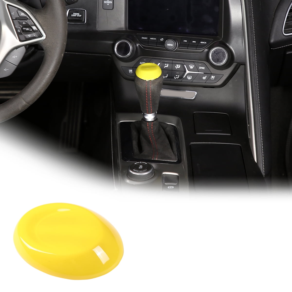 TINKI ABS Carbon Fiber Gear Shift Knob Head Cover Trim for Chevrolet ...
