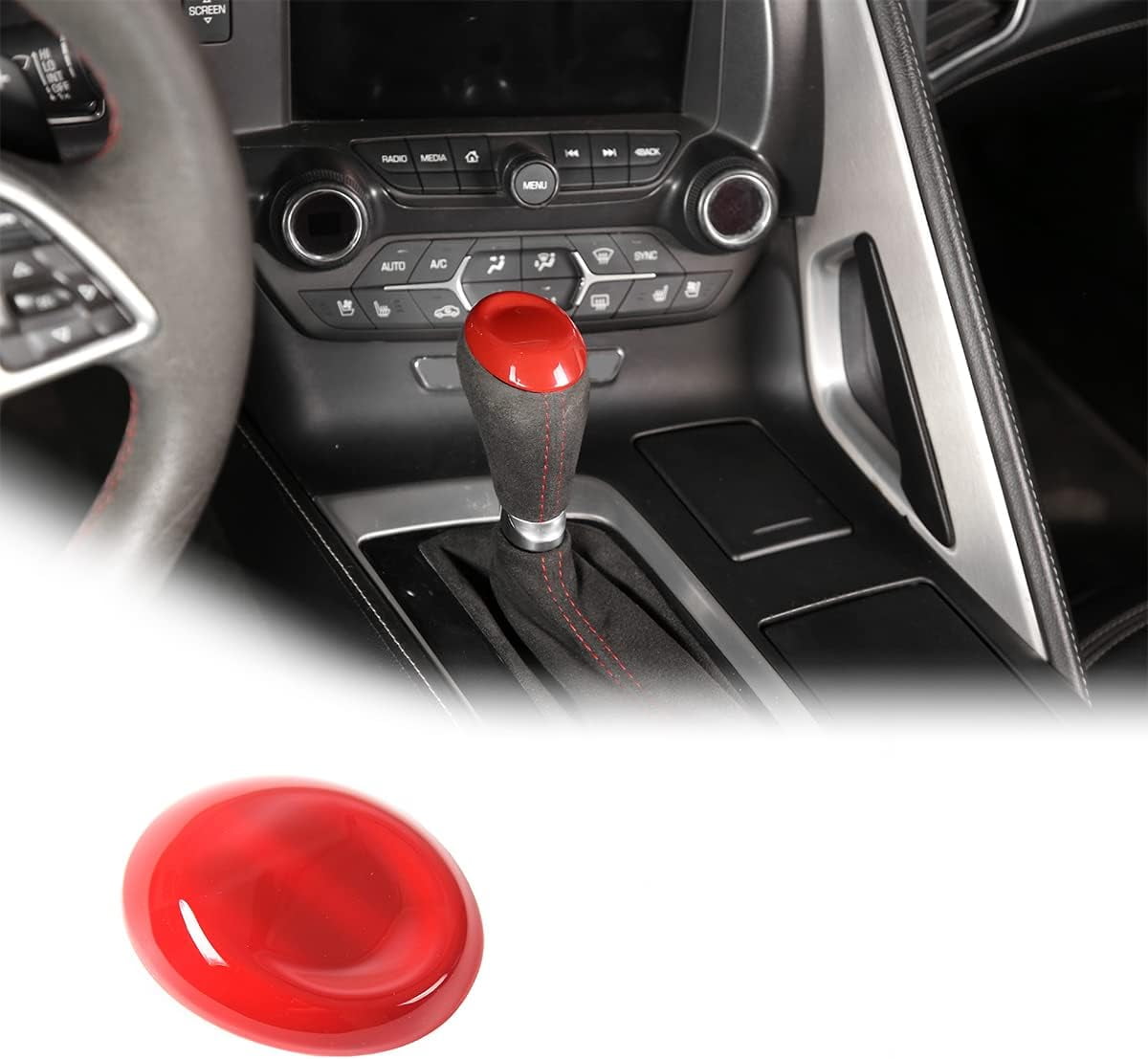 TINKI ABS Carbon Fiber Gear Shift Knob Head Cover Trim for Chevrolet ...