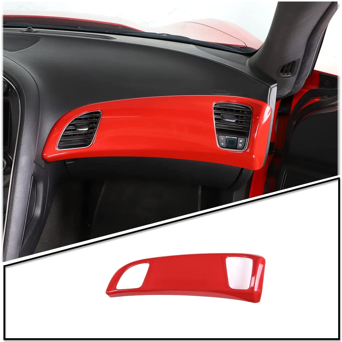 TINKI ABS Chrome Car Carbon Fiber Dashboard Panel Decor Cover ...