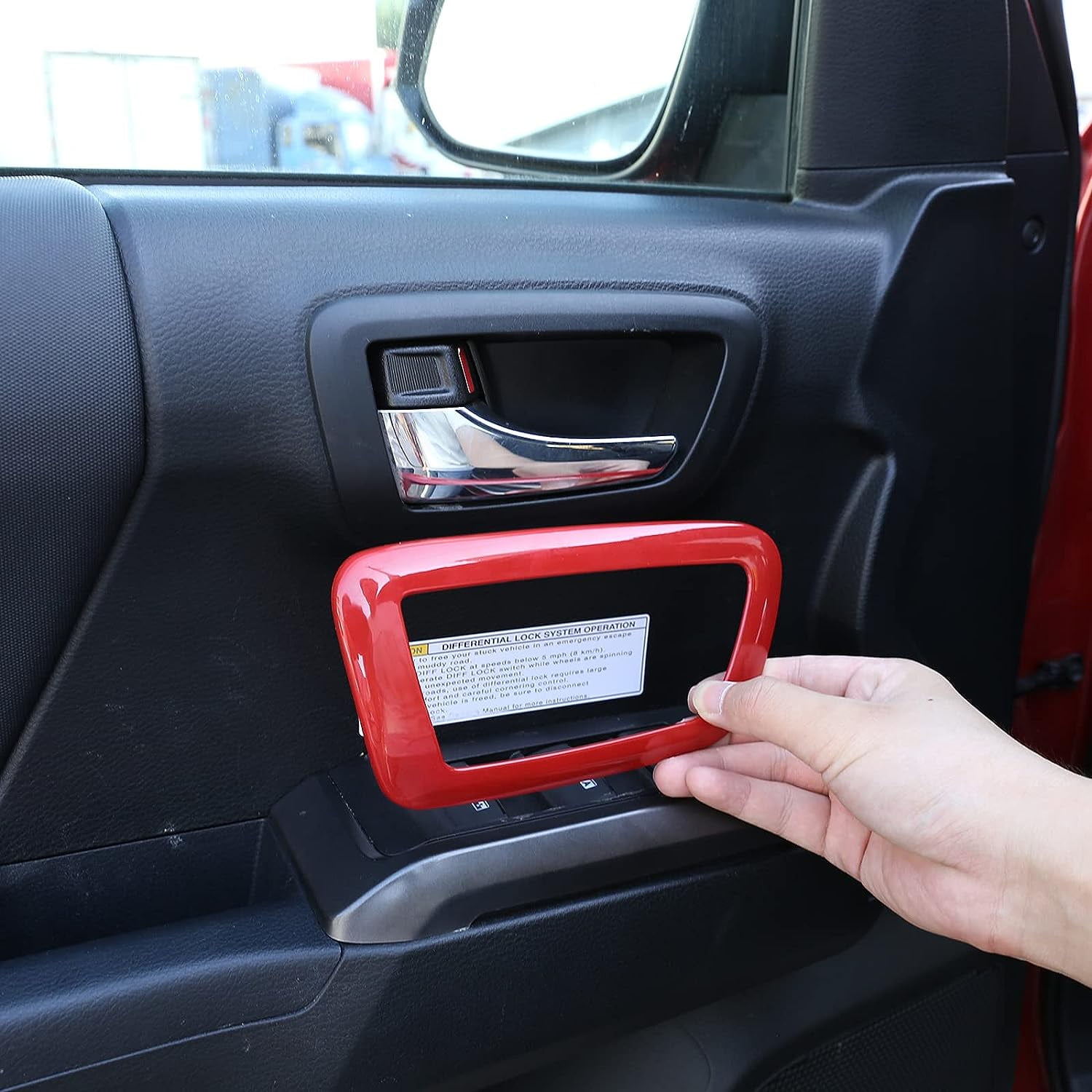 TINKI ABS Inner Car Look Interior Door Handle Panel Cover Trim Fit for ...