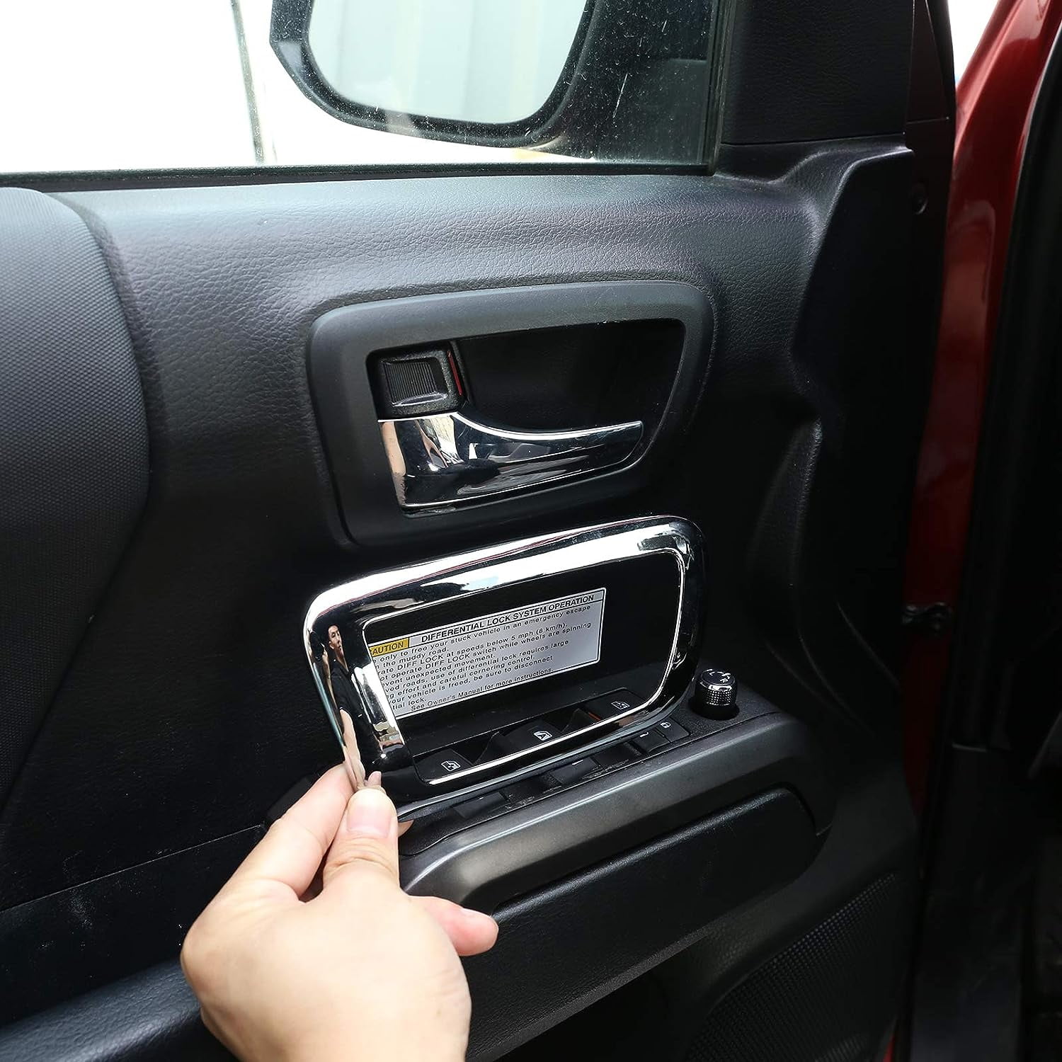 TINKI ABS Inner Car Look Interior Door Handle Panel Cover Trim Fit for ...