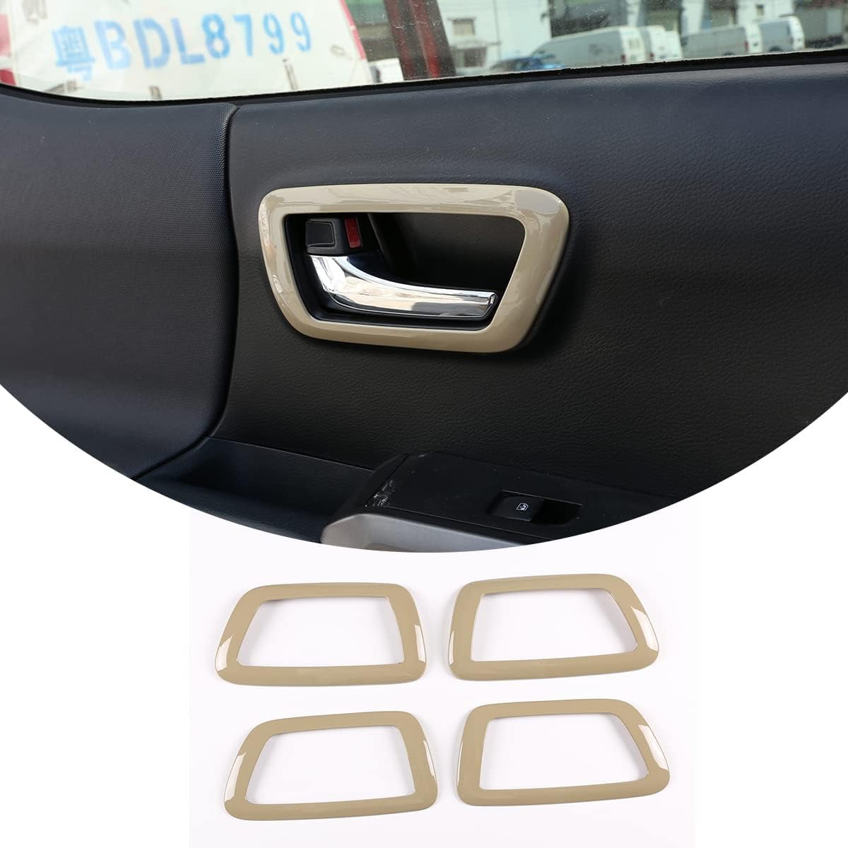 TINKI ABS Inner Car Look Interior Door Handle Panel Cover Trim Fit for ...