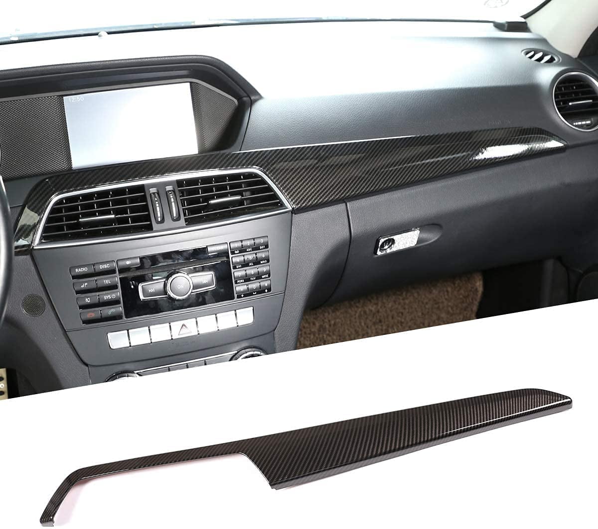 TINKI ABS Pine Wood Grain Car Center Console Dashboard Cover Panel for ...