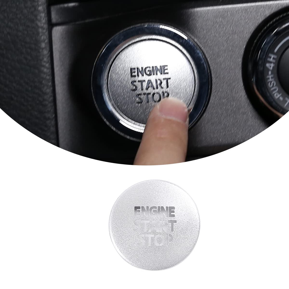 TINKI Aluminum Alloy Car Ignition Starter Cover Trim,Engine Start ...