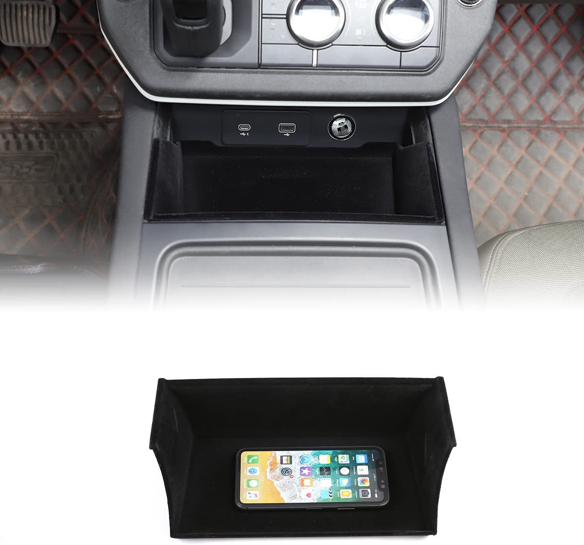 TINKI Car Center Console Gear Shift Storage Box for Land Rover Defender ...